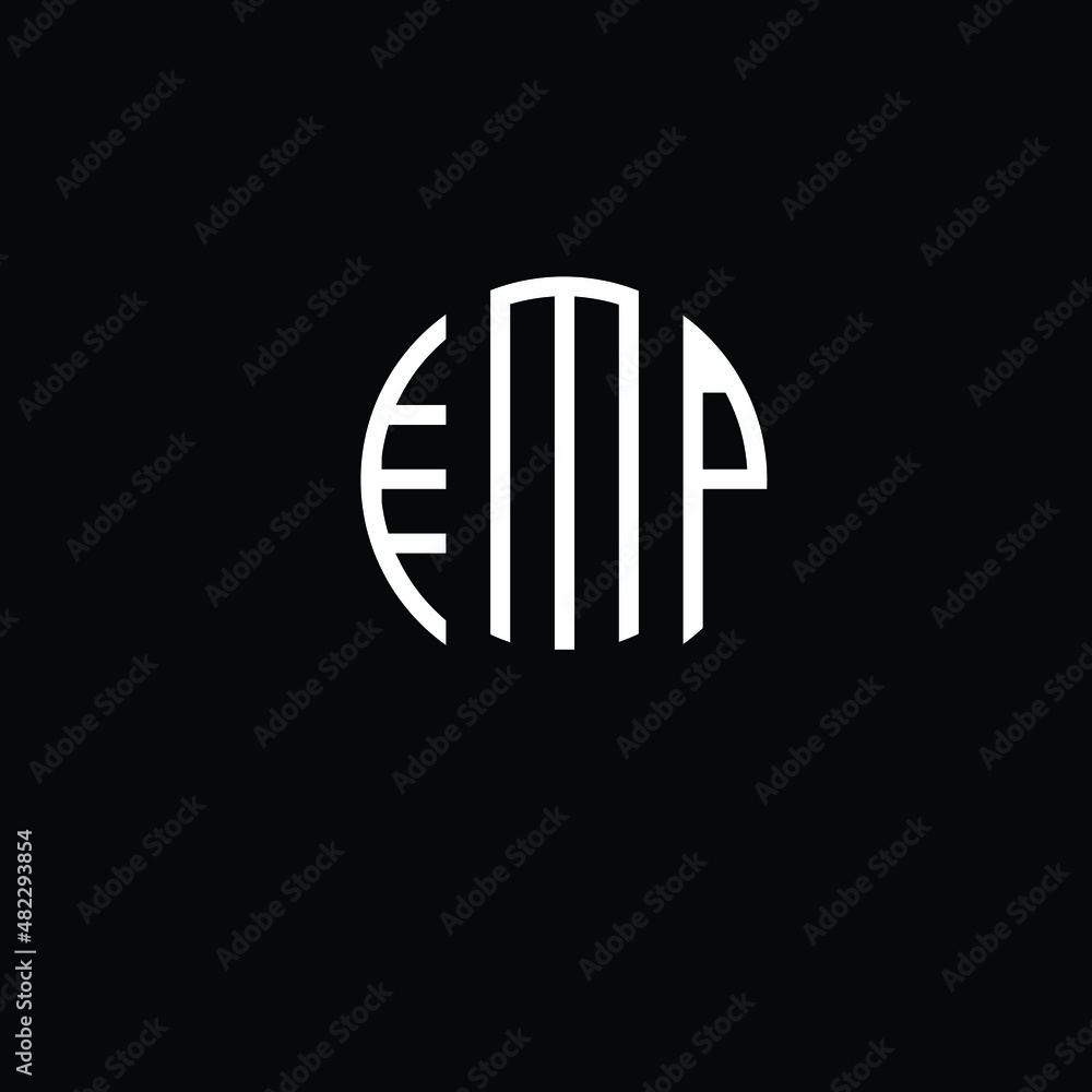 Title: EMP Letter logo design with a circular shape vector in ...