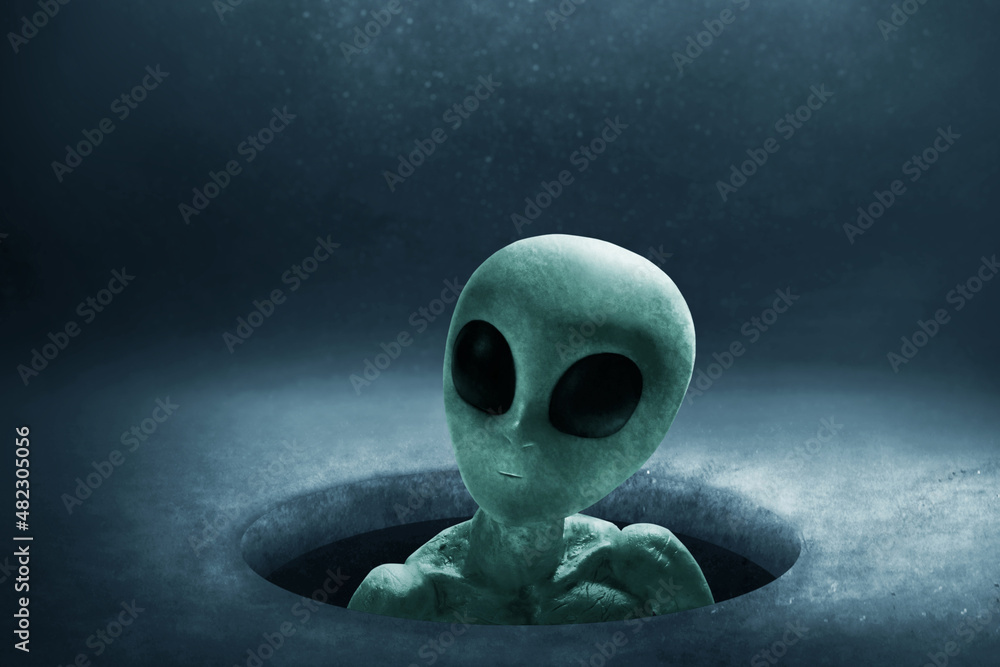 Alien creature on dark background Stock Illustration | Adobe Stock