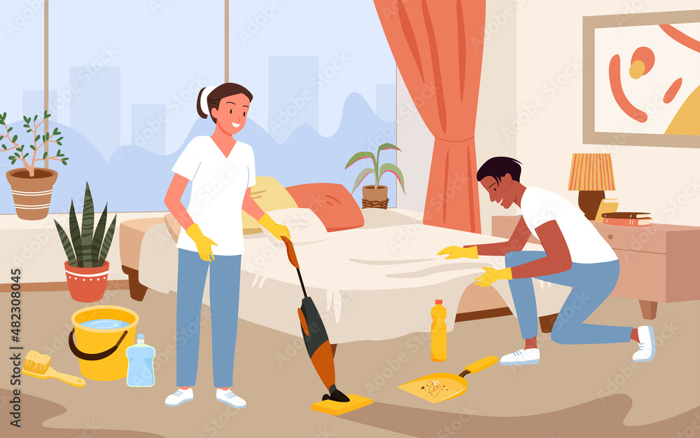 Cleaning service, complex cleanup and housework by team of professional ...