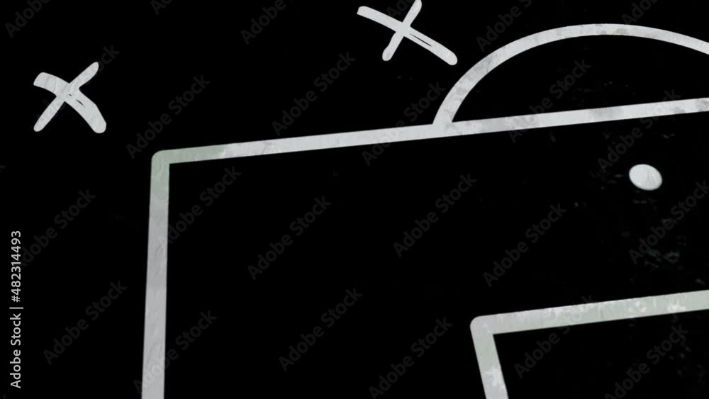 Football team strategy and play tactic on the board 3D animation Stock ...