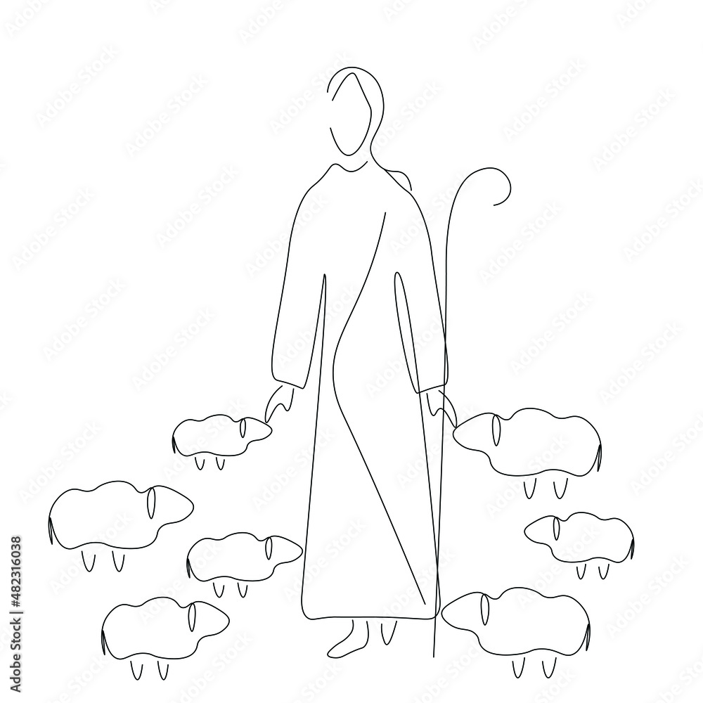 Pictures of Christ the Good Shepherd vector illustration Stock Vector ...