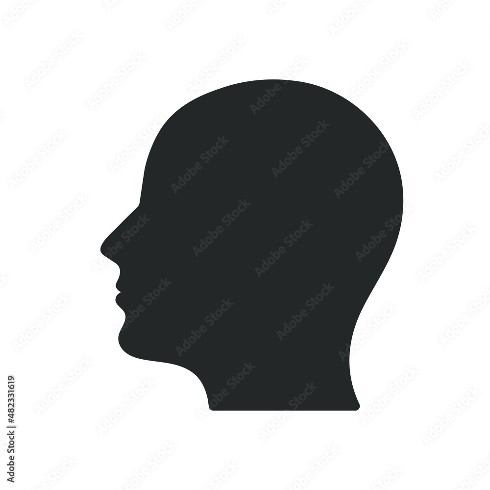 Human head face icon symbol shape. People avatar user login logo sign ...