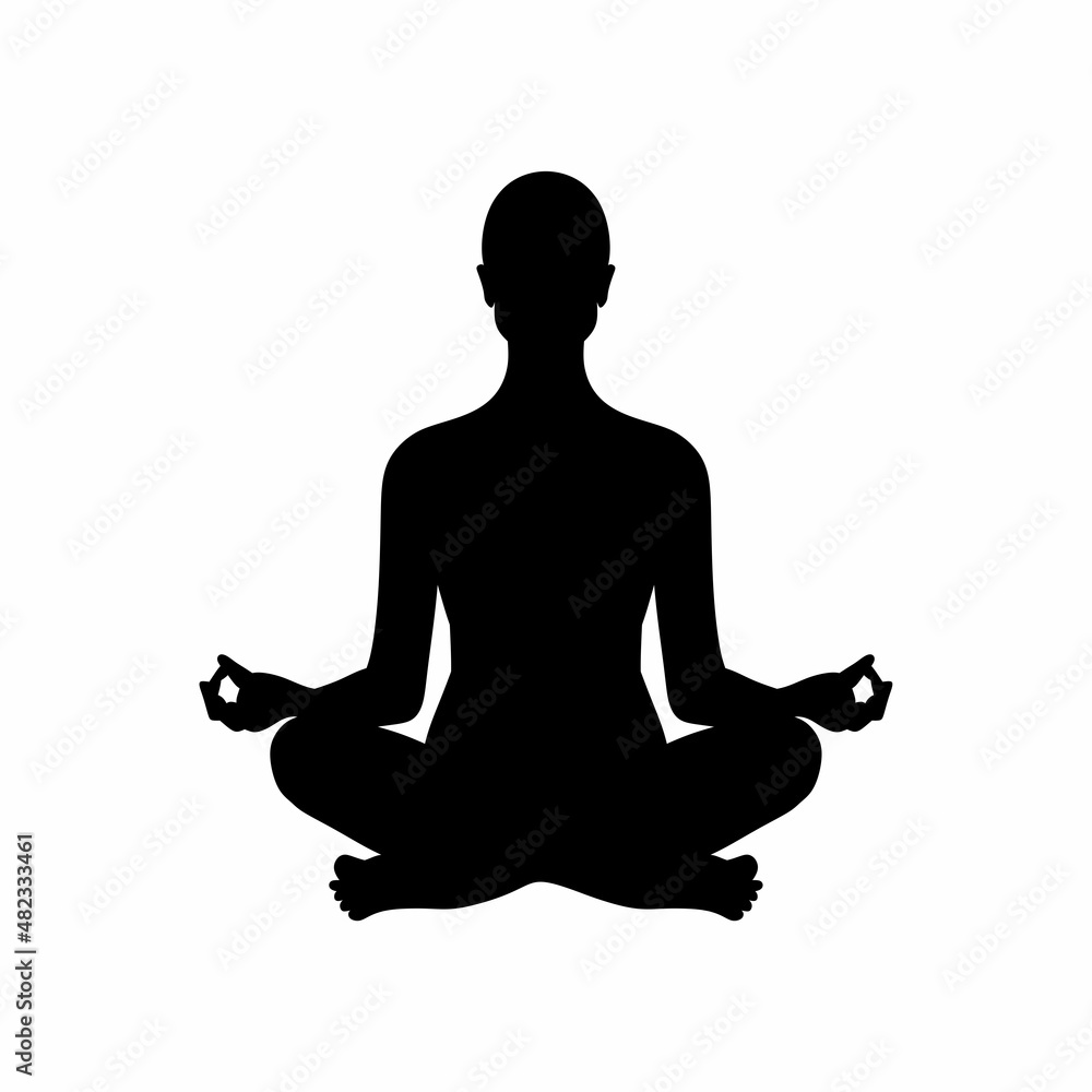 yoga pose mediation vector graphic illustration Stock Vector | Adobe Stock