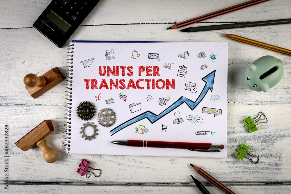 Units per transaction. Development curve and icons on the notebook ...