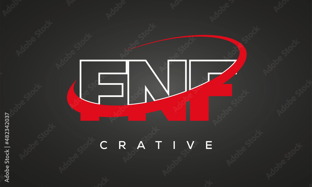 FNF letters creative technology logo design Stock Vector | Adobe Stock