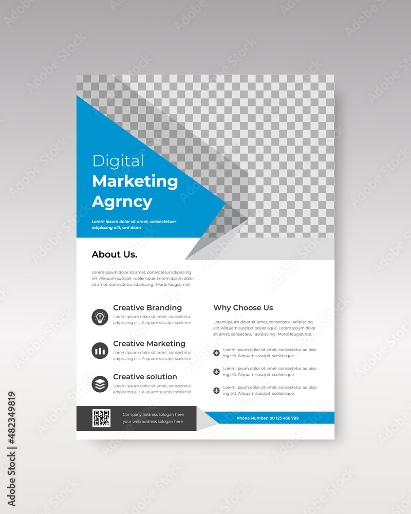 Simple corporate business flyer design template, poster flyer pamphlet ...