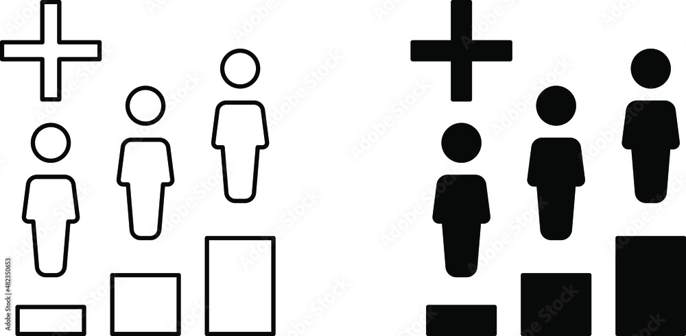 Population growth icon, increase social population growth icon ...