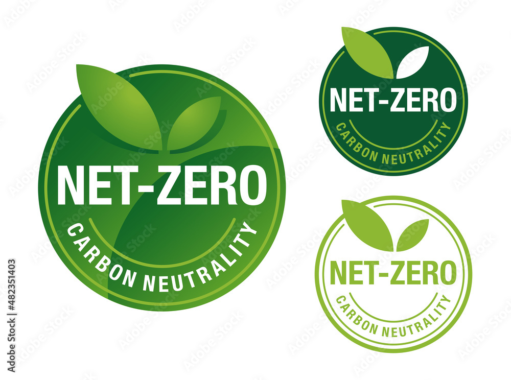 Net zero carbon neutrality sticker Stock Vector | Adobe Stock