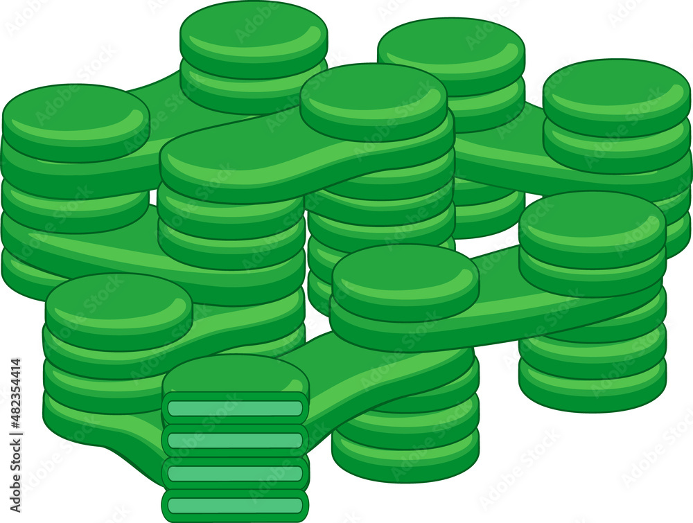 Structure of chloroplast granum and thylakoid isolated on white ...
