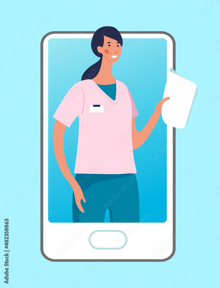 Online consultation with a doctor, telemedicine concept. Woman doctor ...