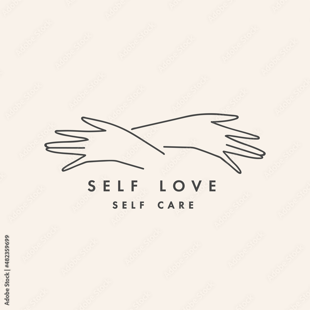 Vector Design Linear Template Logo Or Emblem hugging Hands Concept vector-design-linear-template-logo-or-emblem-hugging-hands-concept