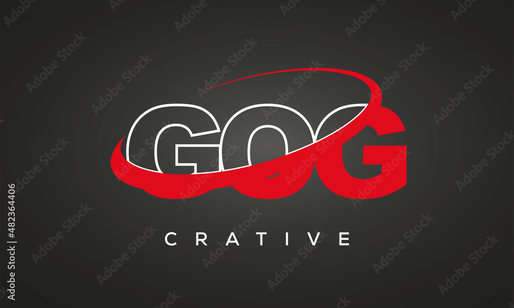 GOG letters creative technology logo design Stock Vector | Adobe Stock