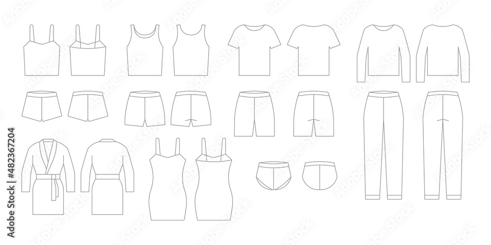 Clothes for sleep shirt and shorts sleepwear, pajamas dresses ...