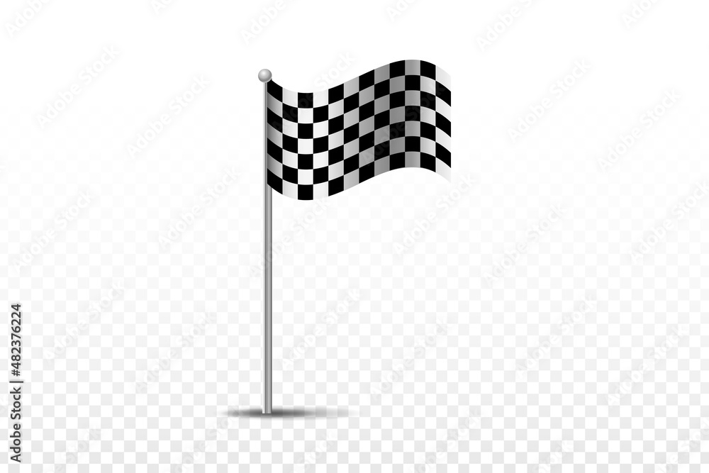 Vector realistic isolated race flag on the transparent background ...