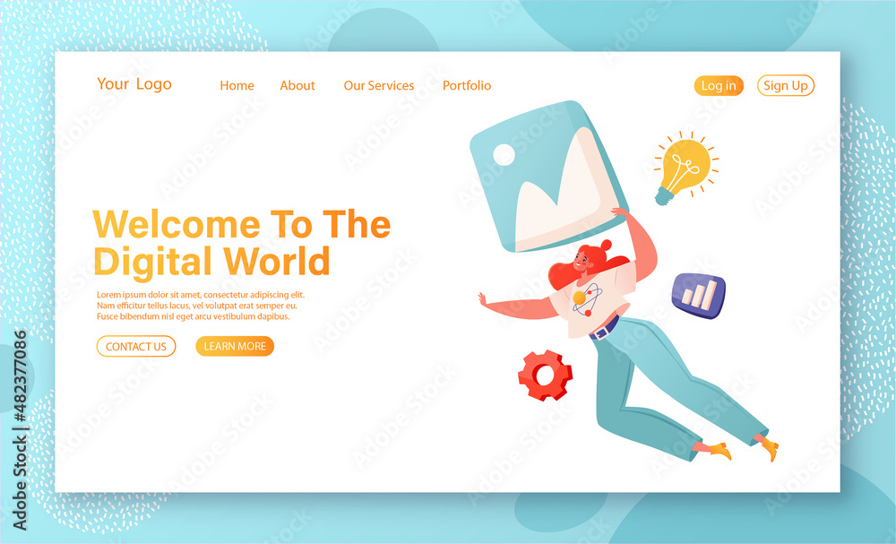 Concept of landing page, web site design. Vector illustration in flat ...