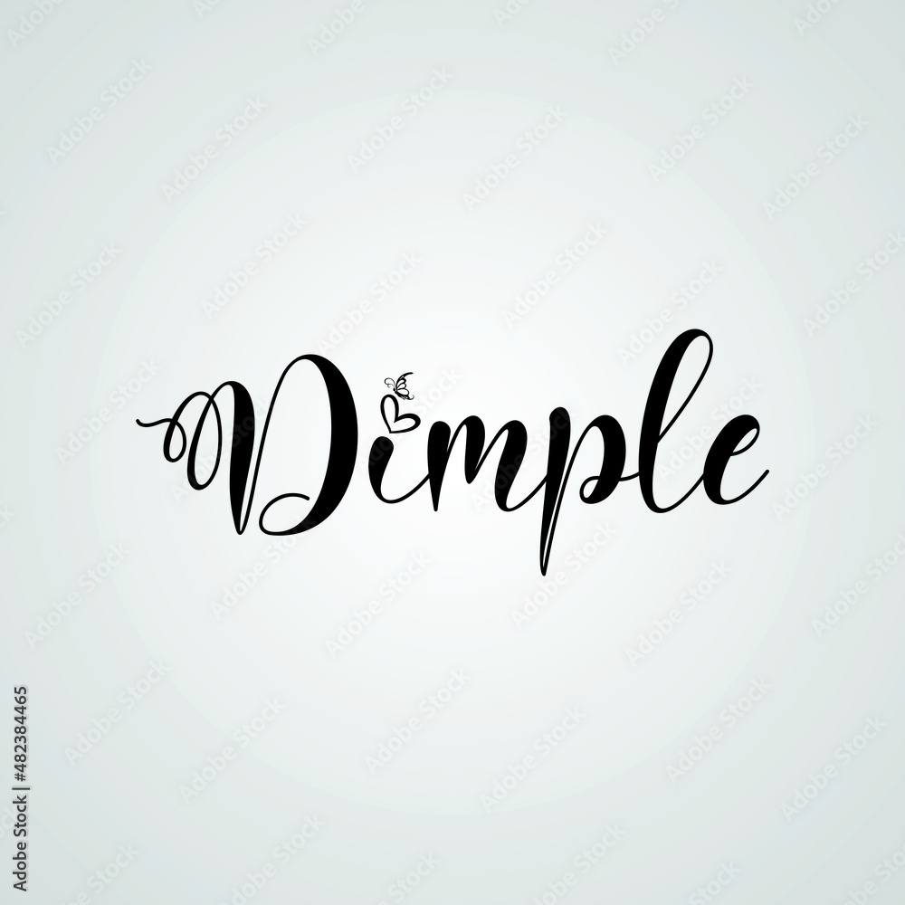 Hand drawn vintage Vector text Dimple on white background. Calligraphy ...