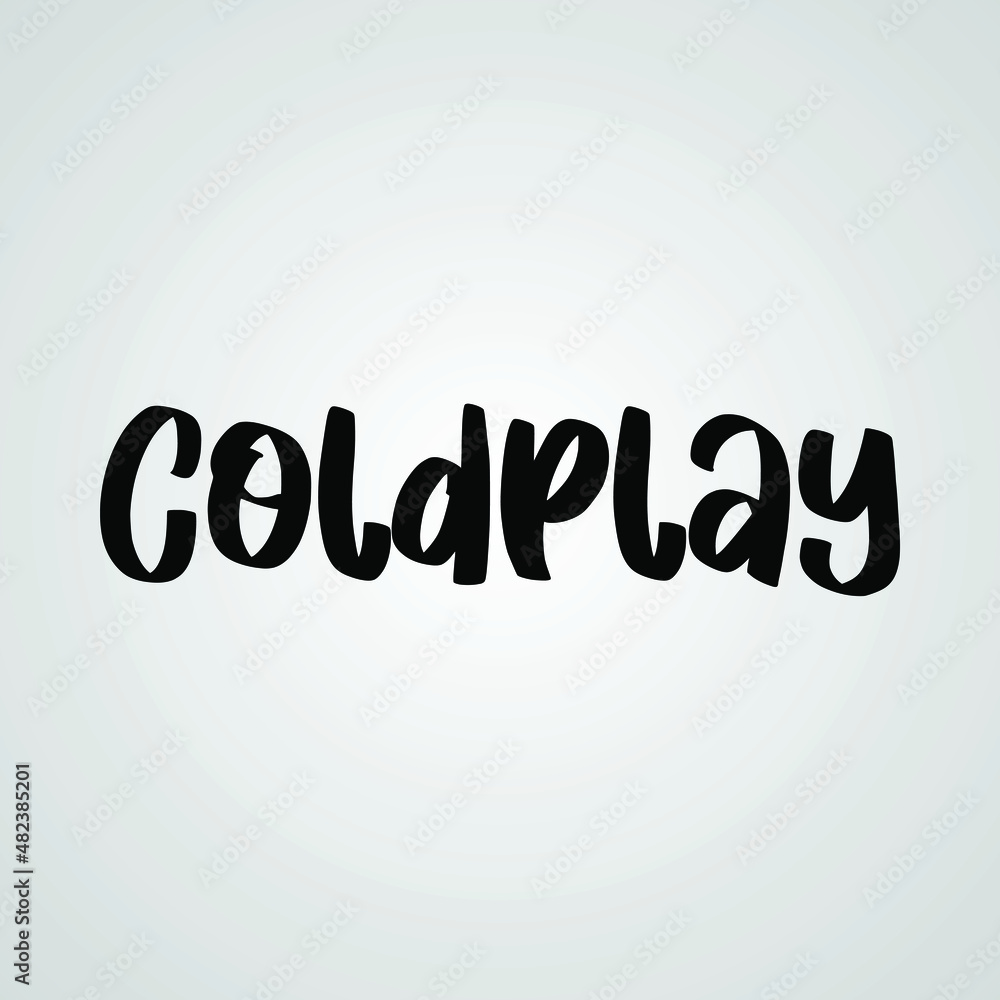 Hand drawn vintage Vector text Coldplay on white background ...
