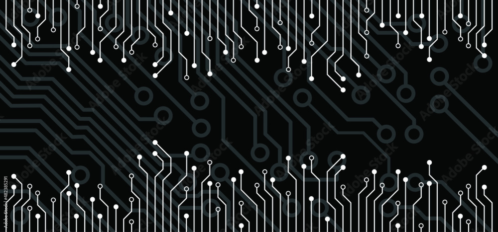 Circuit board or electronic motherboard. lines and dots connect. Vector ...