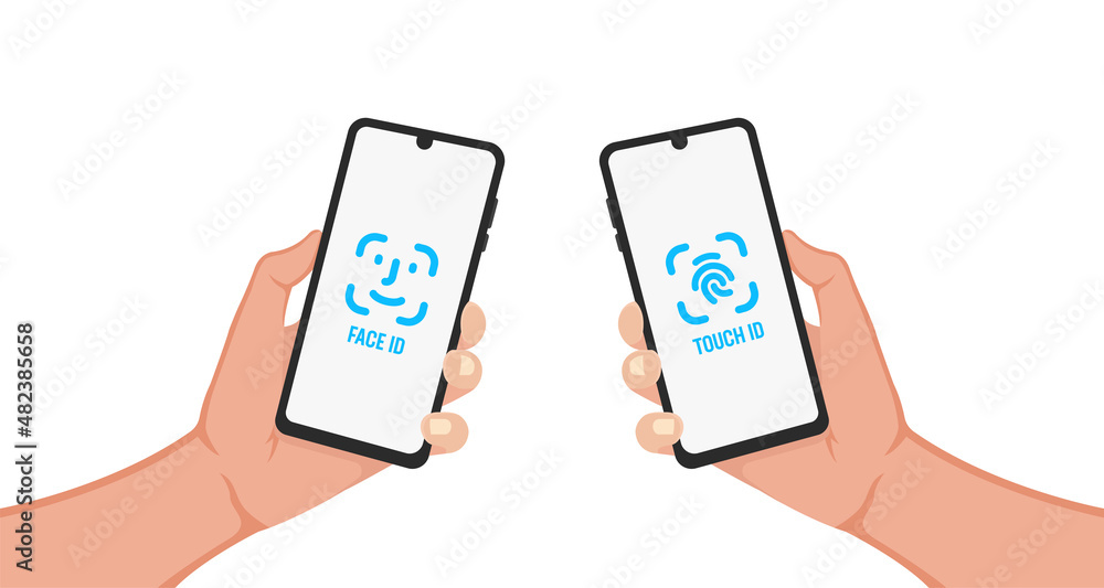 face id touch id icon - vector illustration . face id, Touch id, Face ...