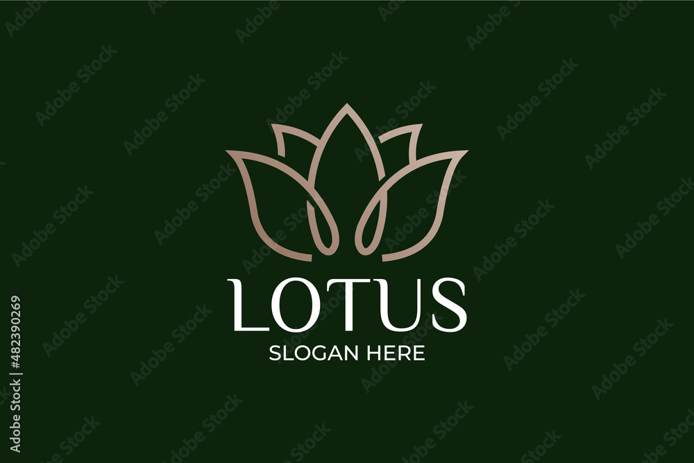 simple and modern lotus flower logo set Stock Vector | Adobe Stock
