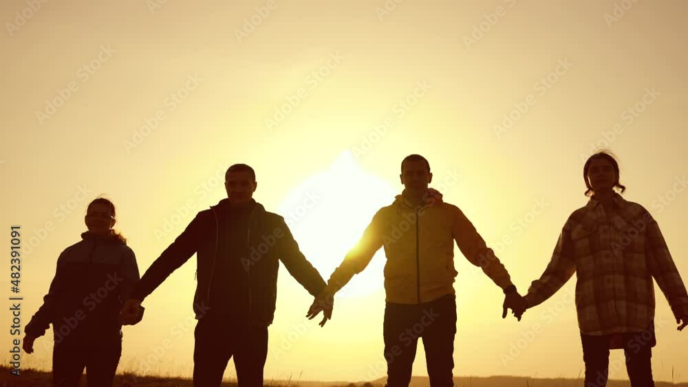 teamwork. team a community hold hands together unity. group of people ...