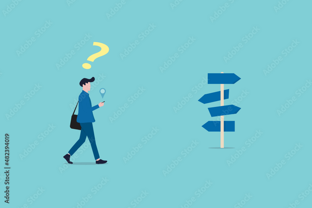 Business decision making, career path, work direction or choose the ...