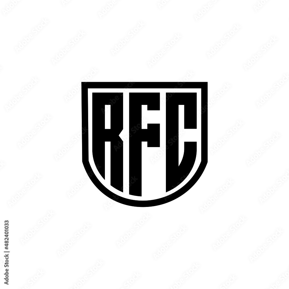 RFC letter logo design with white background in illustrator, vector ...