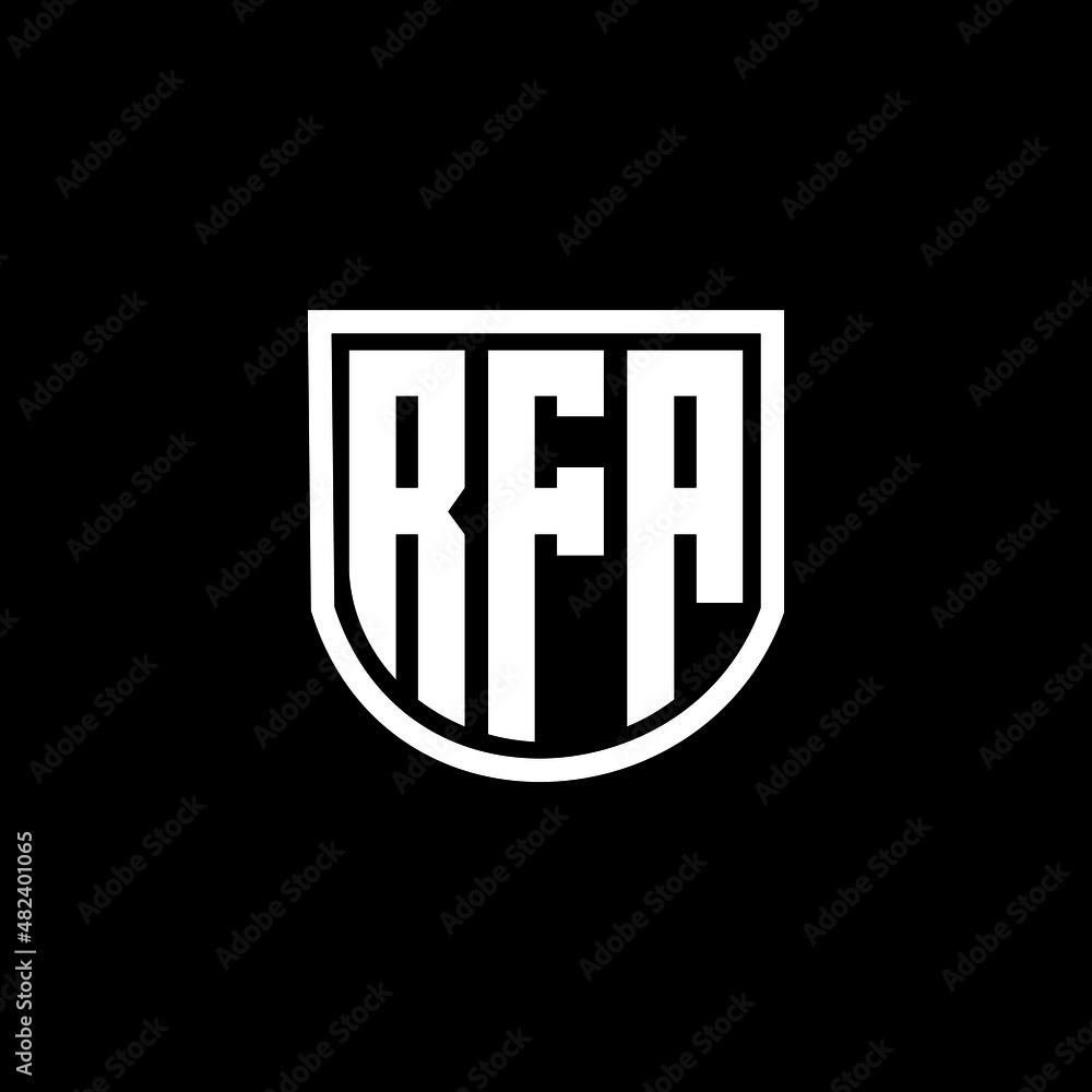 RFA letter logo design with black background in illustrator, vector ...