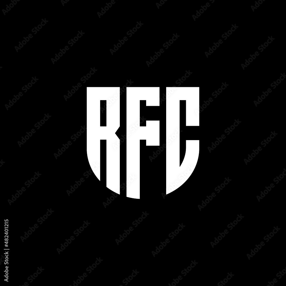 RFC letter logo design with black background in illustrator, vector ...