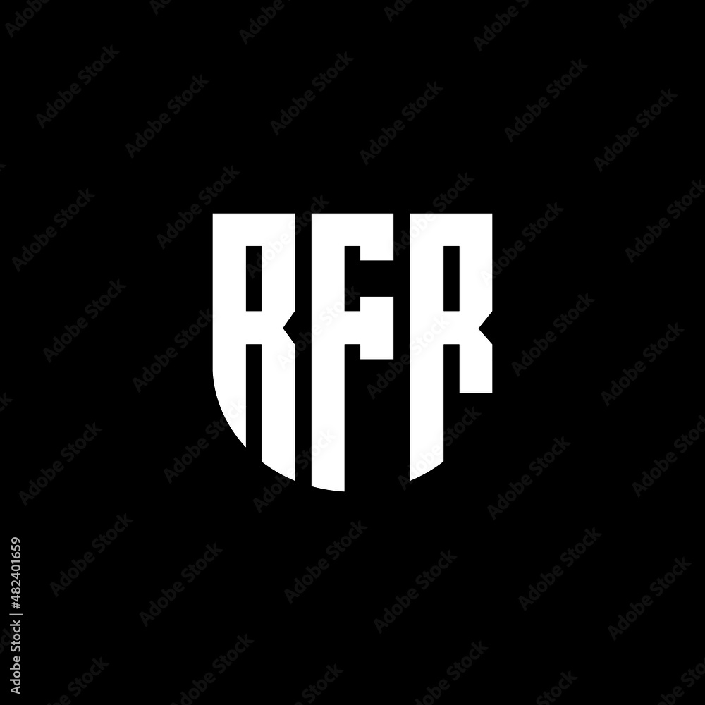 Vecteur Stock RFR letter logo design with black background in ...