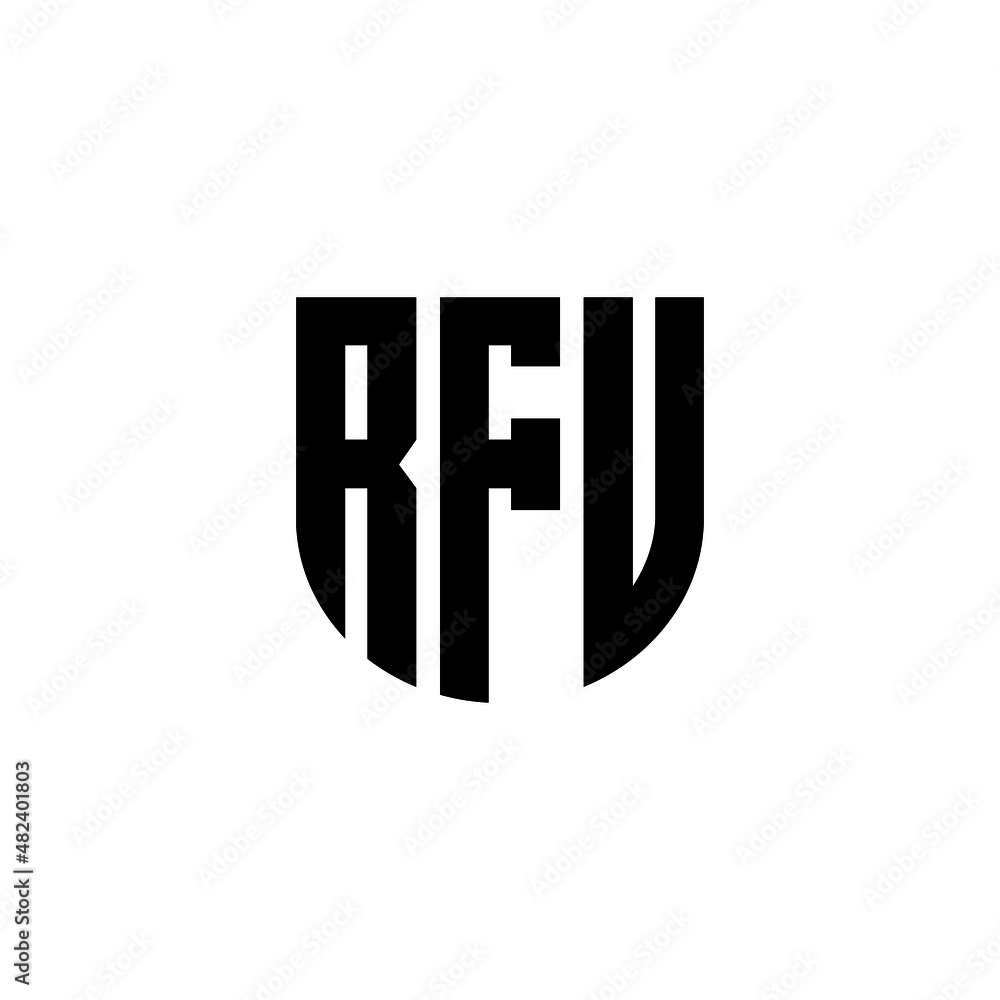 RFU letter logo design with white background in illustrator, vector ...