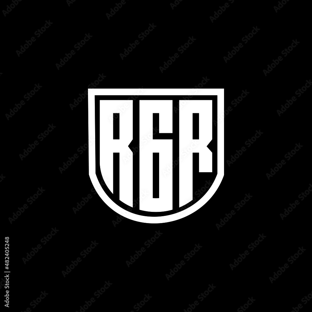 RGR letter logo design with black background in illustrator, vector ...