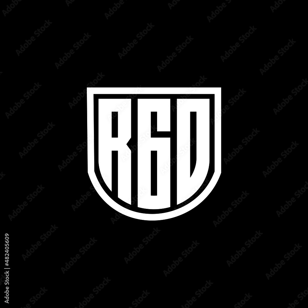 Vettoriale Stock RGD letter logo design with black background in ...