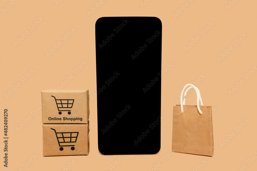 Minimalistic concept of buying and selling a phone. Modern layout for ...