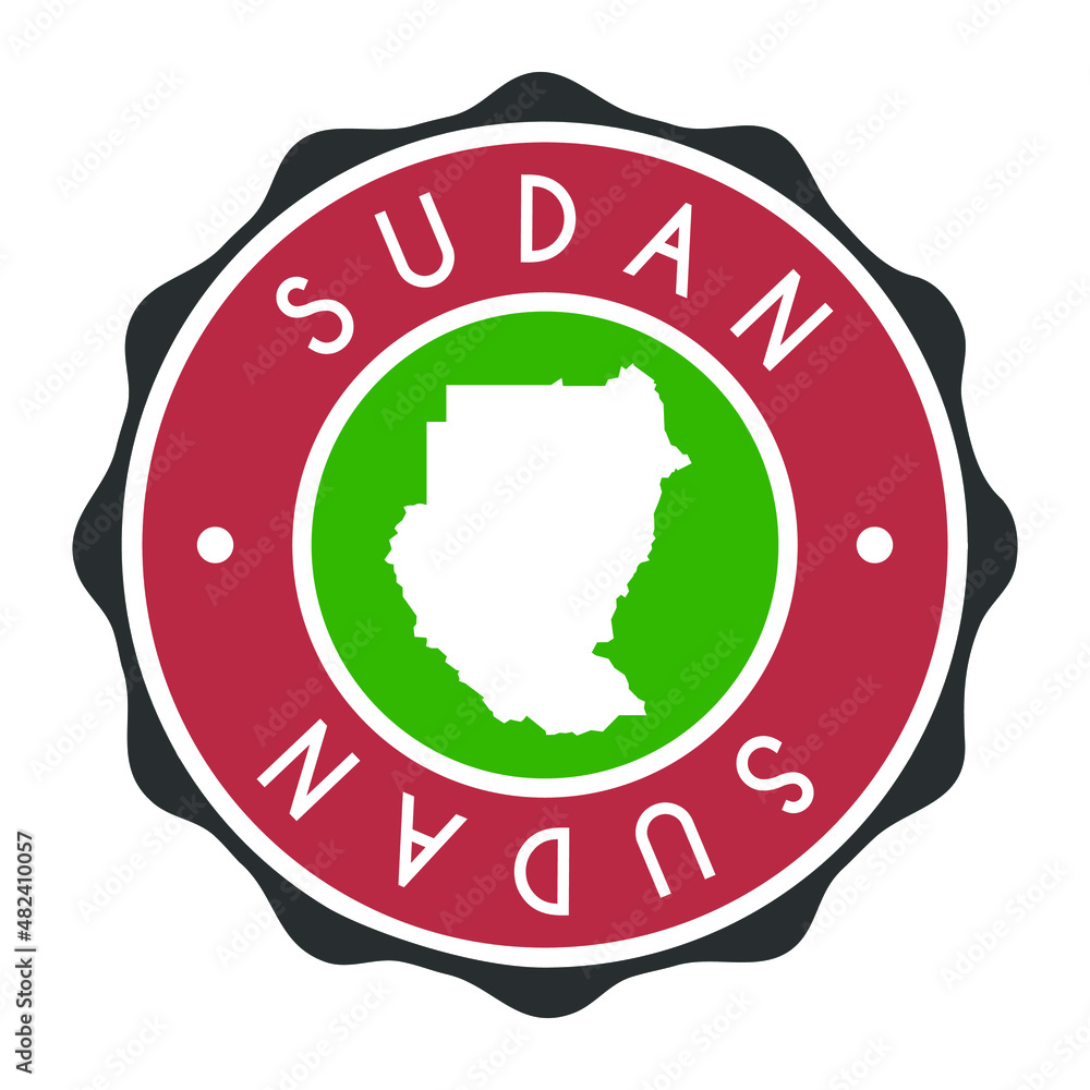 Sudan Badge Map Vector Seal Vector Sign. National Symbol Country Stamp ...