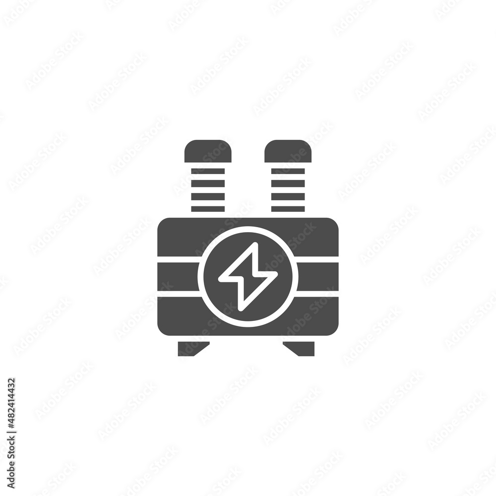 Electric transformer line, filled, color, glyph icon, outline vector ...
