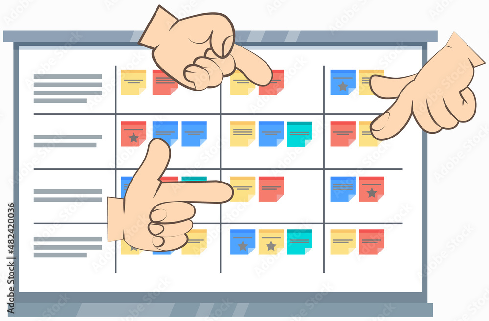 Business operations planning and scheduling concept with human hand ... Business operations planning and scheduling concept with human hand ...