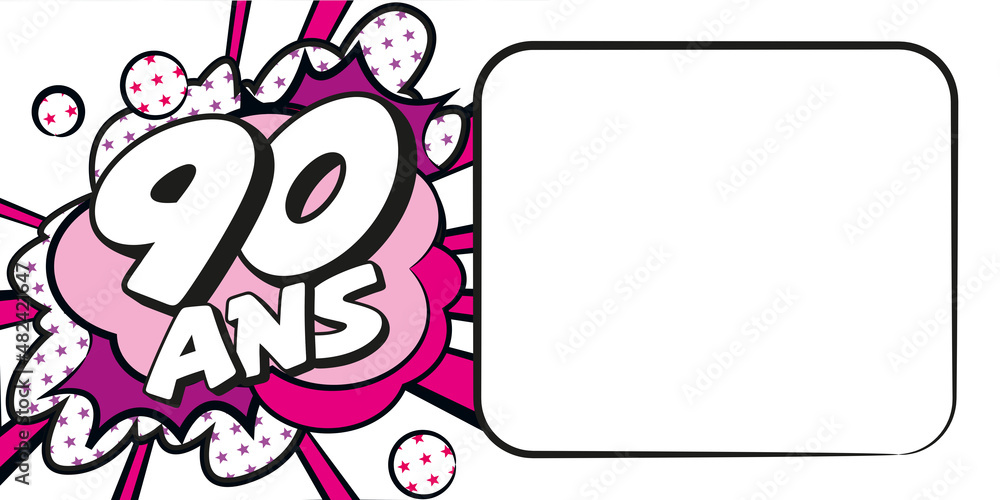 Carte anniversaire 90 ans BD CC BlancRose Stock Vector | Adobe Stock