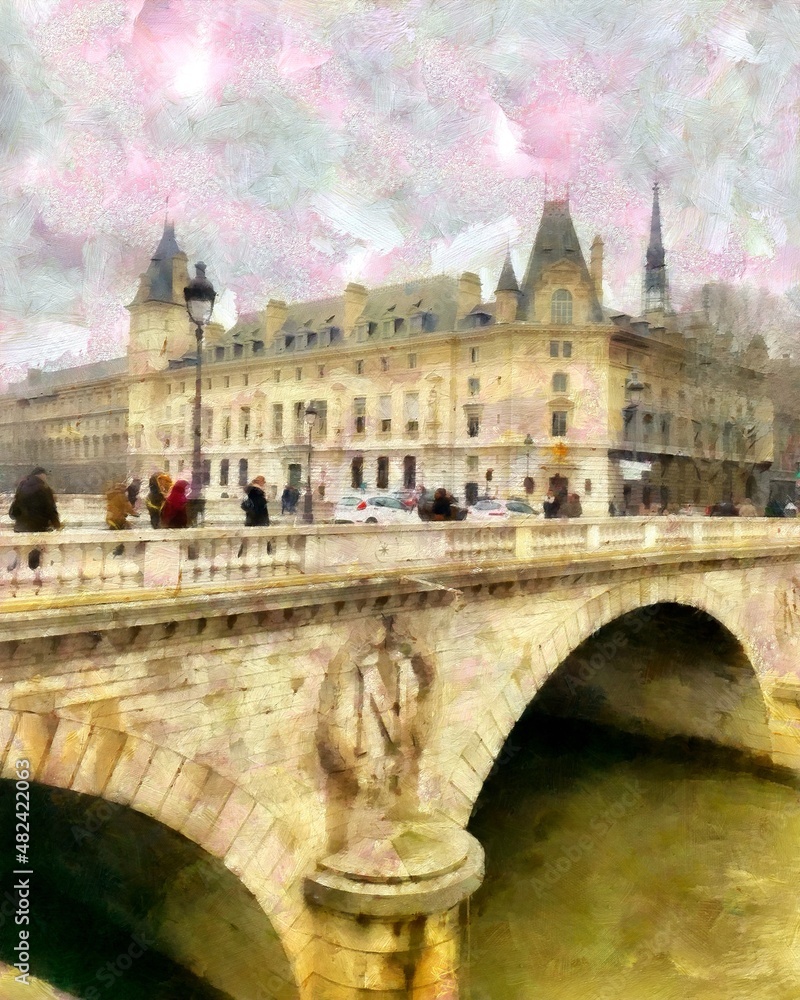 Beautiful places in Paris. Colourful views of Paris. Famous outdoor ...