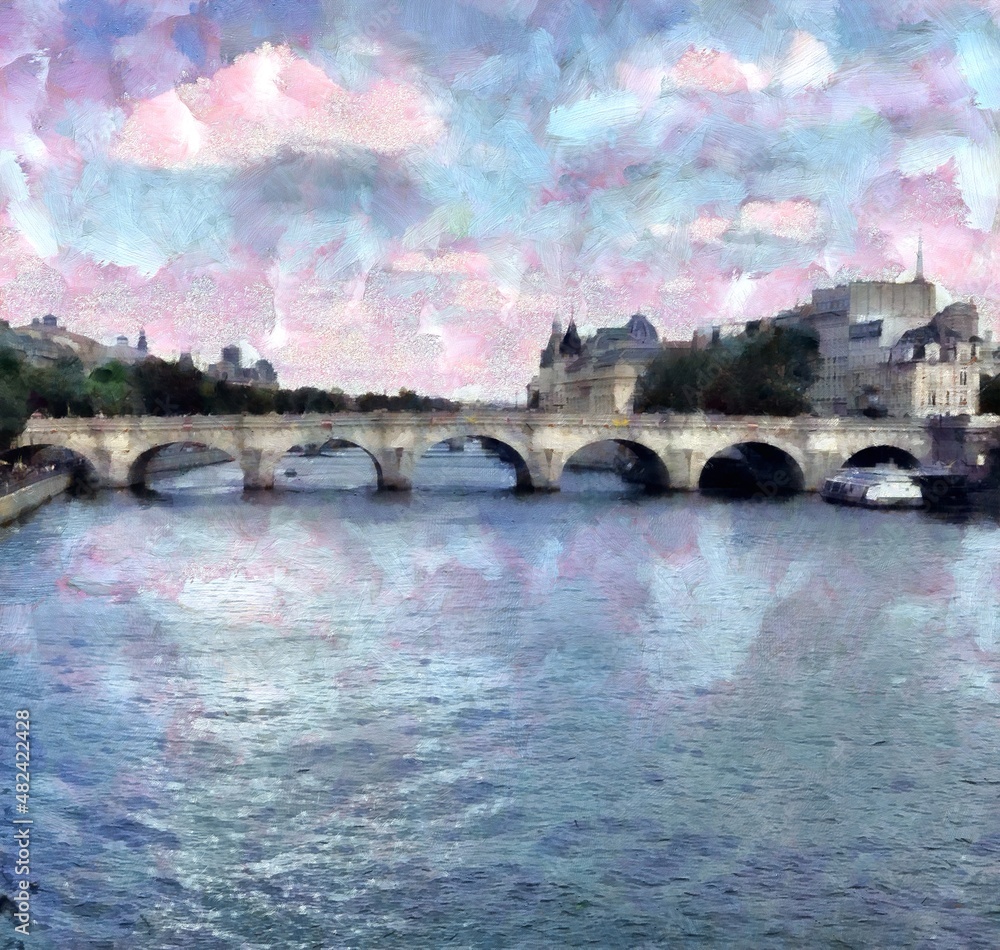 Beautiful places in Paris. Colourful views of Paris. Famous outdoor ...