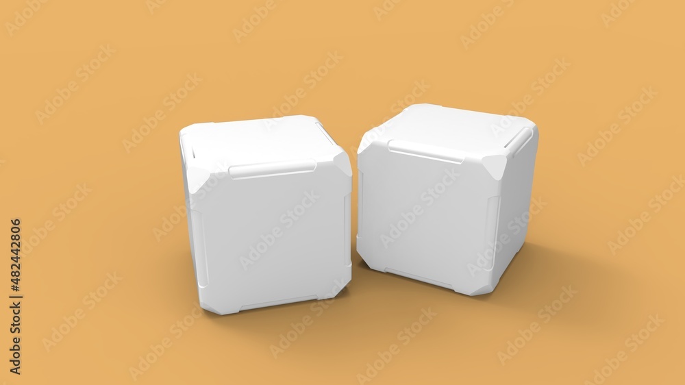 3D rendering of a small loot box pachaging blank empty template ...