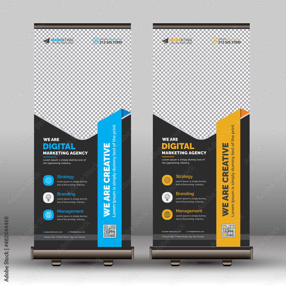 Creative Unique Corporate Roll Up Banner Template Example Sample ...