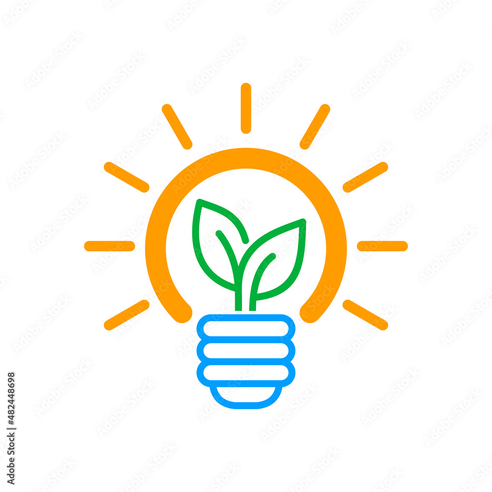 Green energy transition. Clean renewable energy. Ecological vector on ...