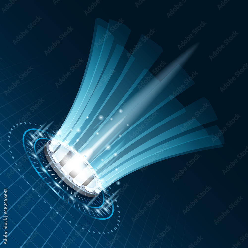 Teleport futuristic portal circle science, sky-fi digital, tunnel with ...