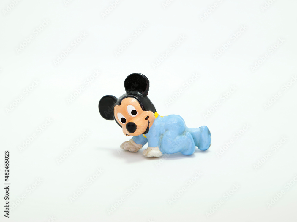 Baby Mickey Mouse. retro toy figure. Plastic doll. Vintage. Isolated ...