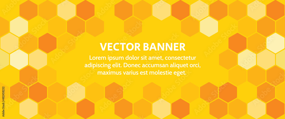 Abstract banner, header template with a honeycomb pattern. Vector ...