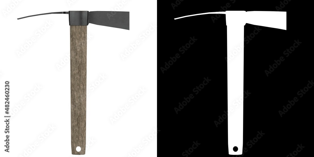 3D rendering illustration of a mattock Stock Illustration | Adobe Stock