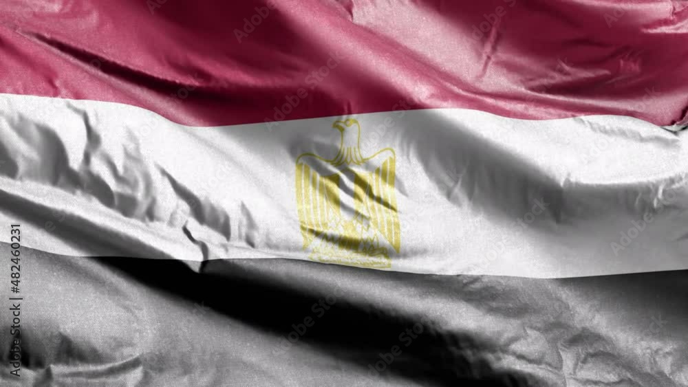 Vidéo Stock Egypt textile flag waving on the wind loop. Egyptian banner ...