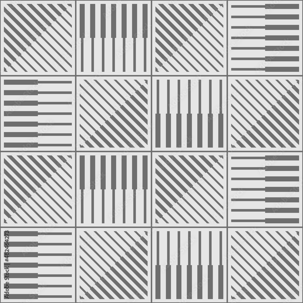 Seamless white background square pattern. Thick and thin gray lines ...