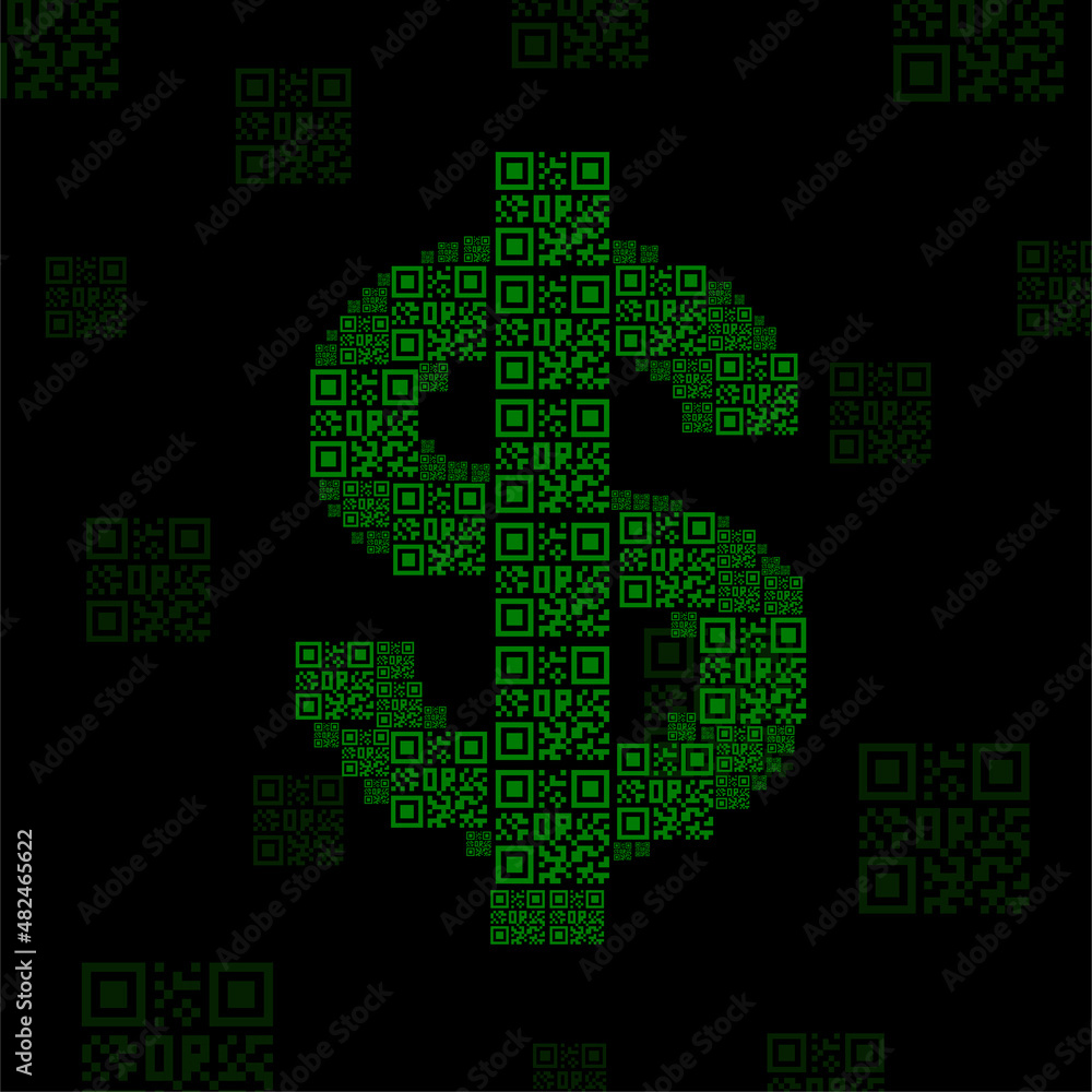 Abstract dollar sign of qr code. Vector illustration Stock Vector ...